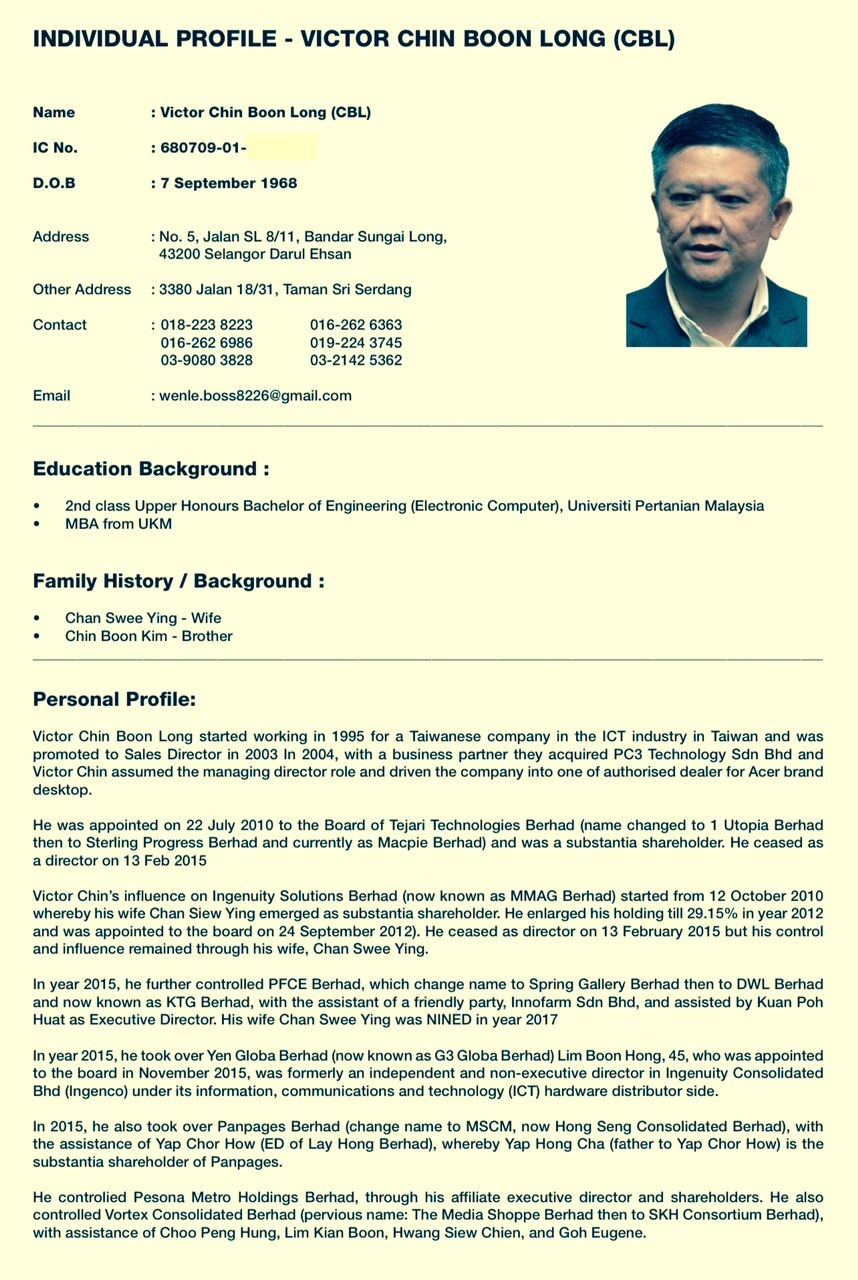 FAIL sulit mafia korporat Victor Chin didedahkan semula selepas beliau ...