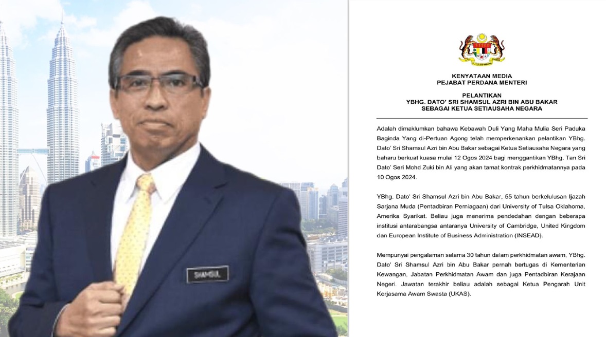 KP UKAS Shamsul Azri Abu Bakar dilantik KSN baharu – The Corporate Secret
